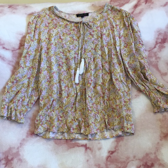 Rachel Zoe | Tops | Rachel Zoe La Ny Spring Floral Smock Peasant Blouse ...